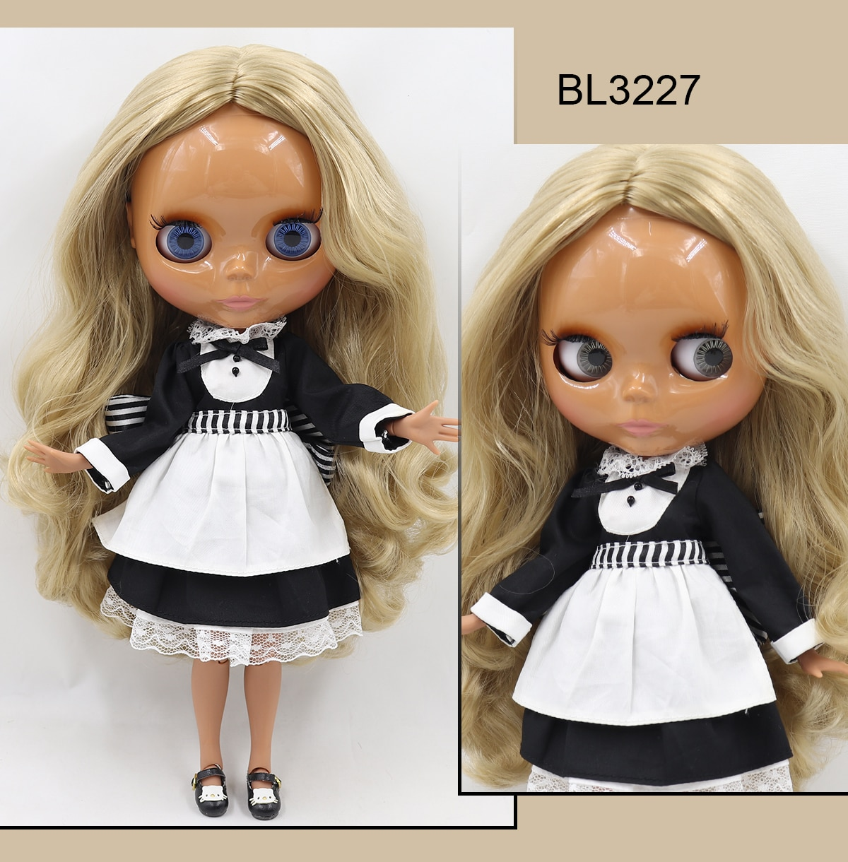 Neo Blythe Muñeca con cabello rubio, piel oscura, cara linda y ...