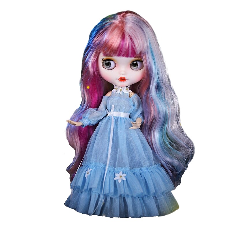 Victorina – Premium Custom Neo Blythe Doll with Multi-Color Hair, White ...