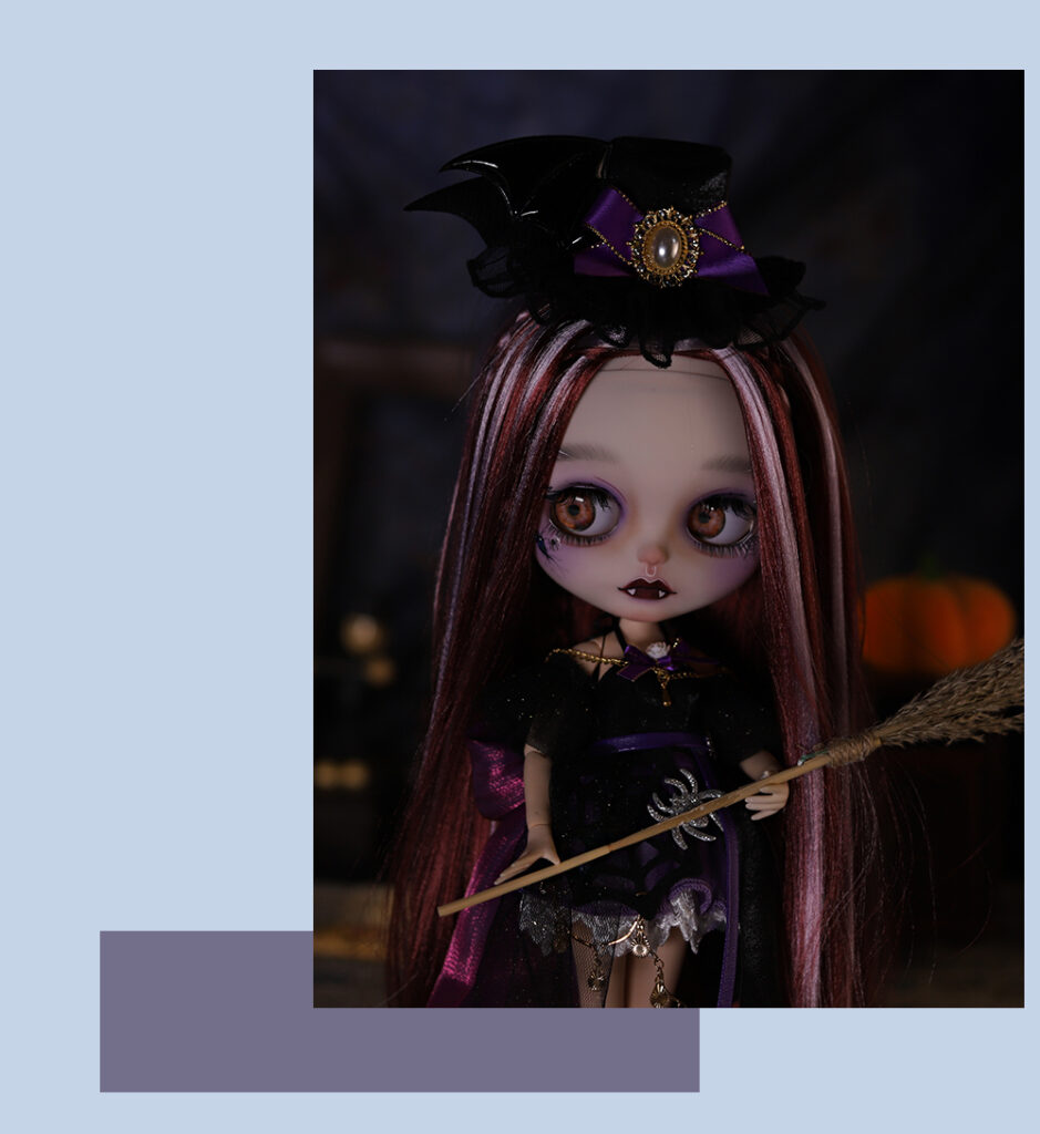 Spooky – Premium Custom Neo Blythe Doll with Multi-Color Hair, White ...